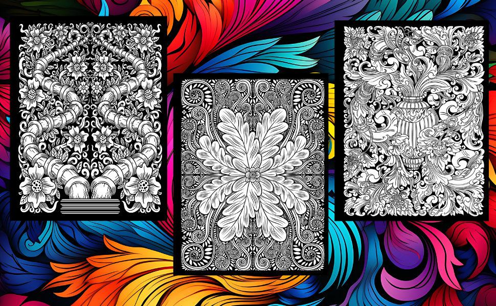 Amazon.com: Amazing Patterns Coloring Book for Adults: Black Background Mindful Patterns, Adult ...