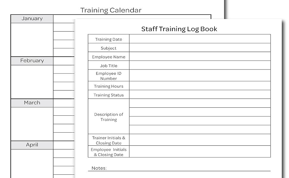 Staff Training Log Book: Keep a Record of Employees' Professional ...