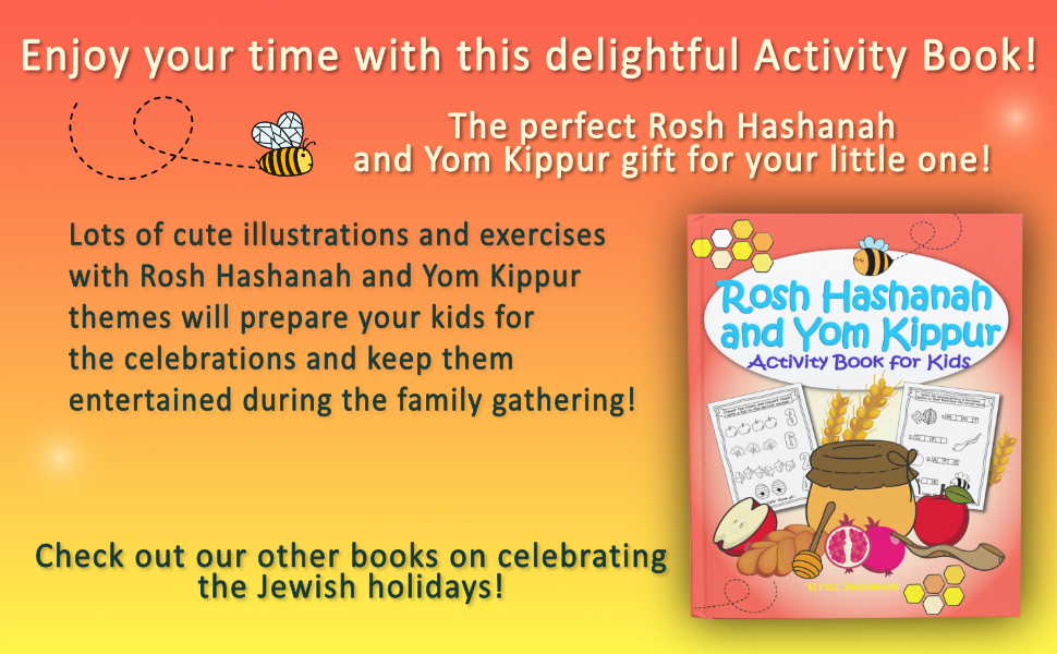 Rosh Hashanah And Yom Kippur Activity Book For Kids: Coloring Pages ...