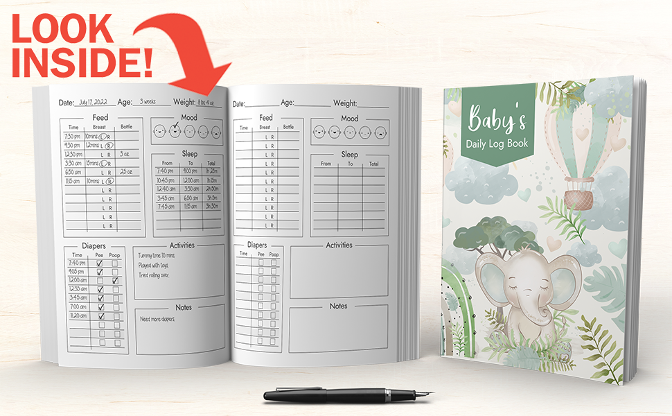 Baby Daily Log Book: Daily Routine Tracker for Newborns, Breastfeeding Journal, Sleeping ...