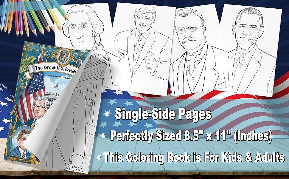 The Great U.S. Presidents Coloring Book: Color & Learn the Presidents ...