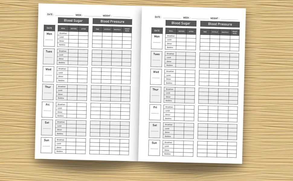 Blood Sugar & Blood Pressure Log Book: 120 Pages, 6x9": ., OUTMAZIIRT ...