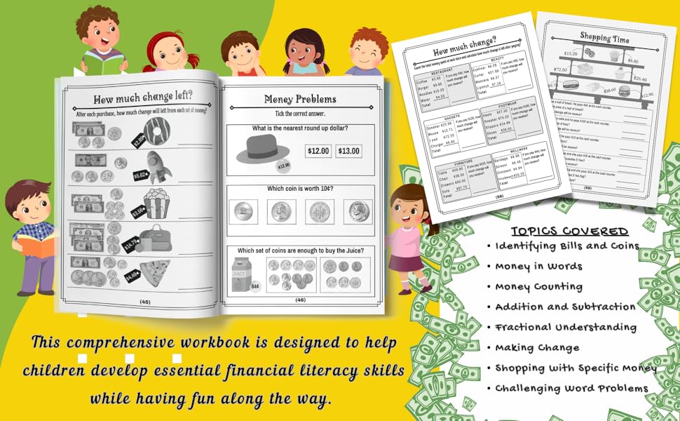 Money Math Workbook: Worksheets to teach Money Addition, Subtraction ...