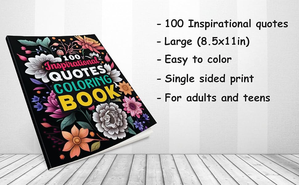 Amazon.com: 100 Inspirational Quotes Coloring Book: Stress relief and ...
