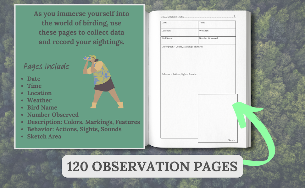 Birding Field Notebook: Bird Watching Log Book for Birders, Birdwatching Journal to Record Daily ...