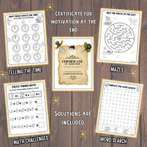 Pirate Activity Book For Kids: A Fun Filled Pirate Themed Coloring and ...