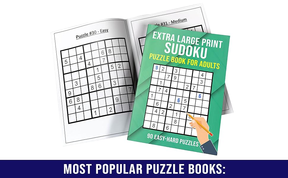 Extra Large Print Sudoku Puzzle Book for Adults: 90 Easy to Hard Puzzles for Adults, Seniors ...