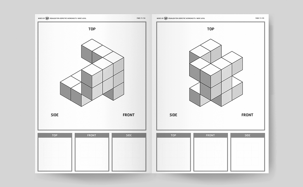 BASICS OF 3D VISUALIZATION ISOMETRIC 100 DRAWING WORKBOOK / BASIC LEVEL ...