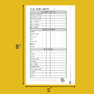 CLUE Score Sheets Book | Score Pad for Clue Board Game | Tracking Clues ...