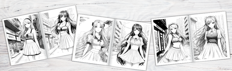 Chicas anime: Libro de colorear para adolescentes y adultos (51 dibujos ...