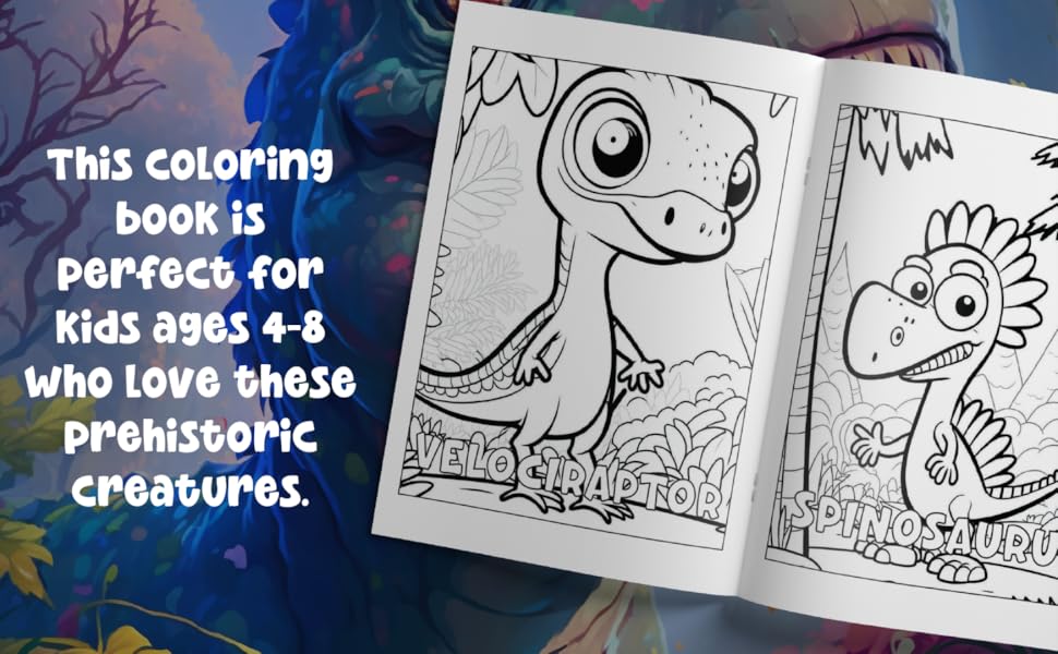 Dinosaur Life Coloring Book: A Prehistoric Adventure with 60 Different ...