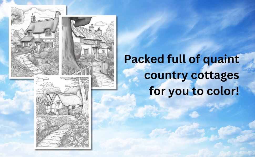 Amazon.com: Country Cottages Coloring Book: A Wonderful Relaxing Collection of 40 Gorgeous ...