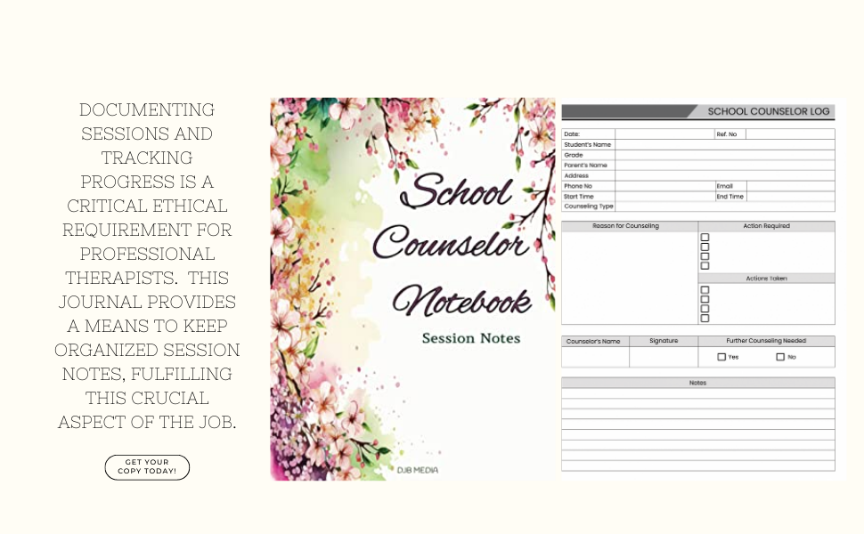SCHOOL COUNSELOR NOTEBOOK: Session Notes & Planner for School ...