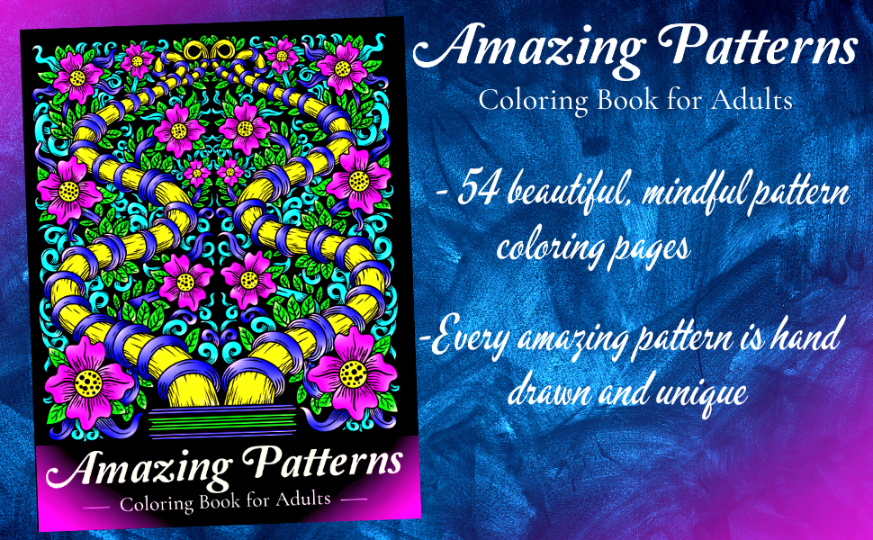 Amazon.com: Amazing Patterns Coloring Book for Adults: Black Background Mindful Patterns, Adult ...