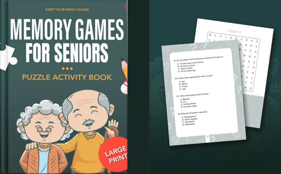 MEMORY GAMES FOR SENIORS: A Large Print Puzzle Activity Book Exciting and Funny Brain Exercises ...