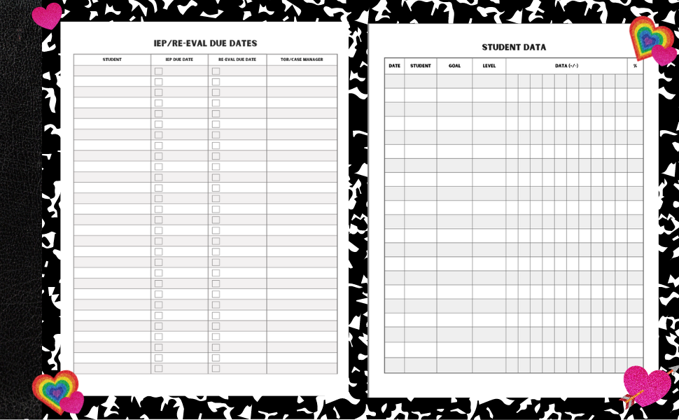 SLP, SPED, IEP DATA COLLECTION NOTEBOOK | Pink with Dots and ...