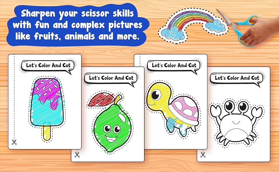Scissor Skills Workbook For Kids: Pre-k Cutting Workbook Age 4-5 And Up ...