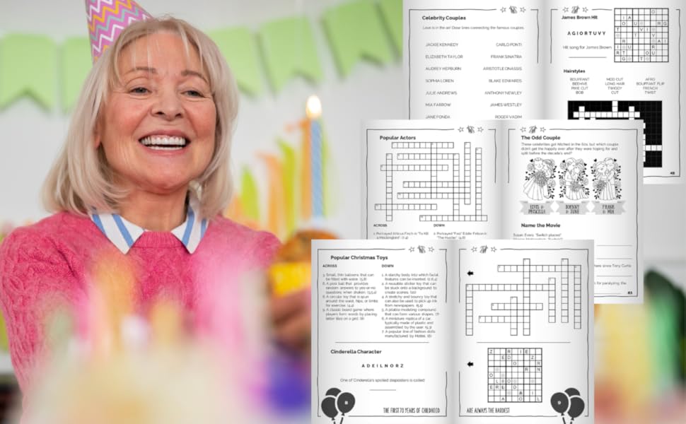 Amazon.com: Flashback 70th Birthday Quiz Book Large Print: Turning 70 Humor and Mixed Puzzles ...