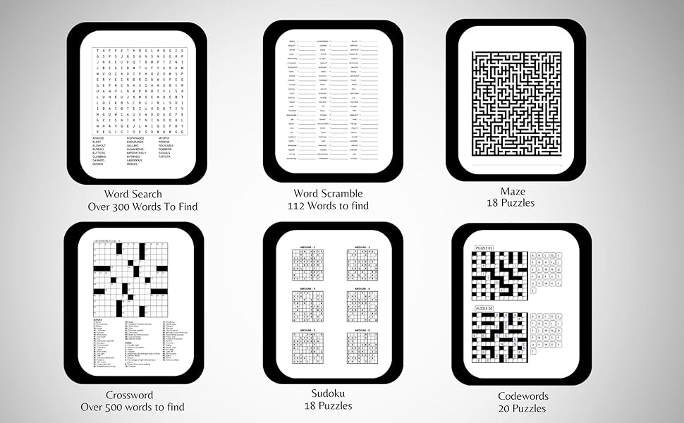 Mixed Puzzle Books For Adults 2024: 200 Puzzles: Activity Book, Word Search, Crossword ...
