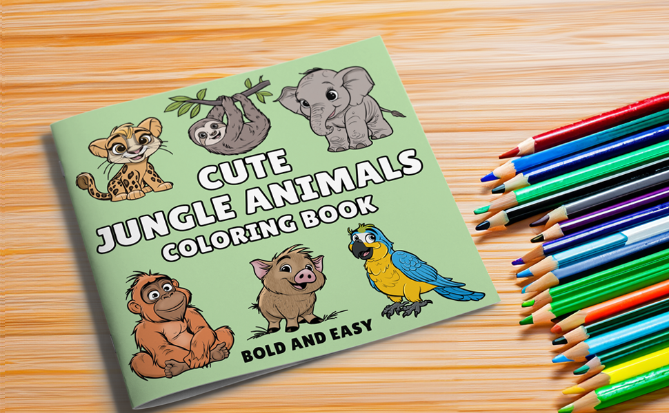 Amazon.com: Cute Jungle Animals: Coloring Book for Adults and Kids ...