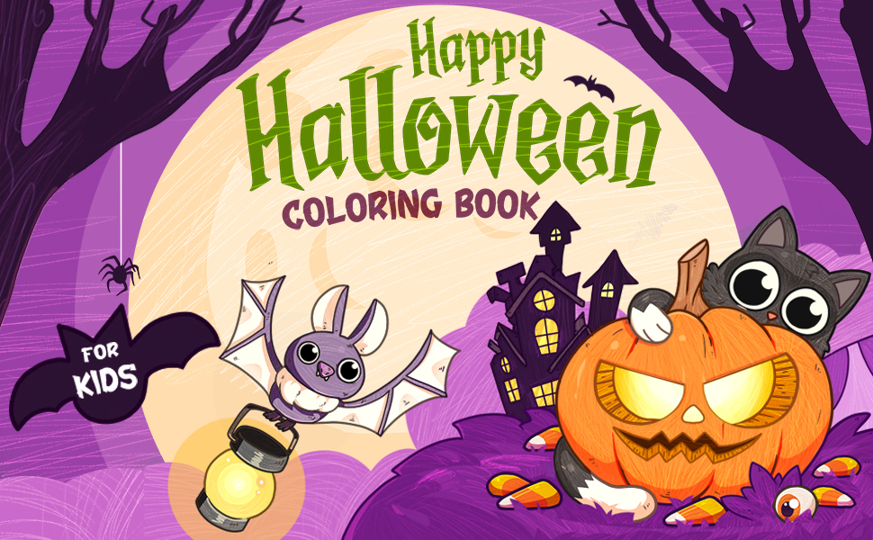Happy Halloween: Coloring Book with Cute Spooky Ghosts, Witches ...