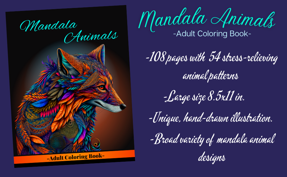 Amazon.com: Mandala Animals Adult Coloring Book: More Than 50 Beautiful Relaxing Animal Mandala ...