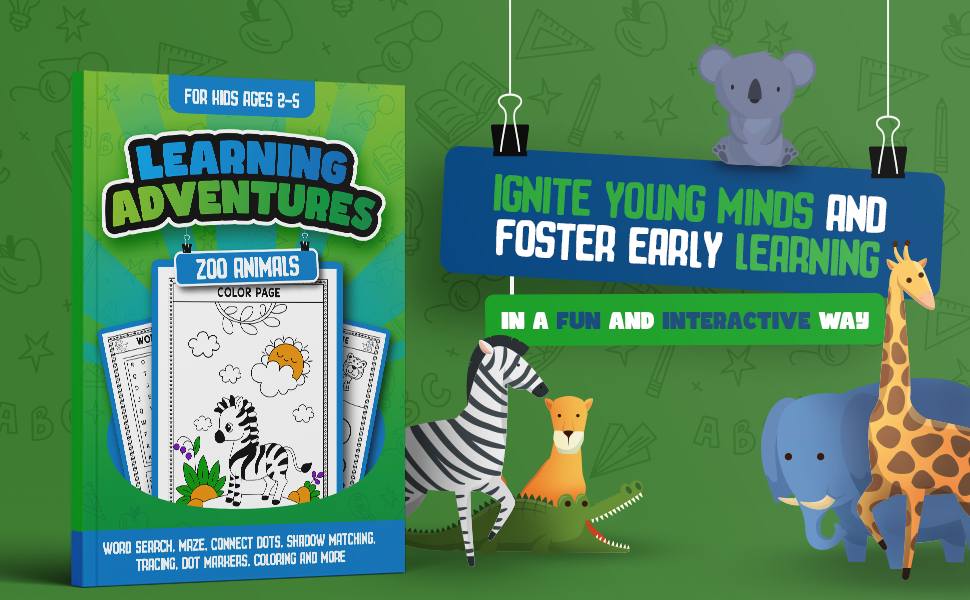 Amazon.com: Learning Adventures: Zoo Animals Word Search, Mazes ...