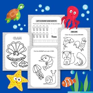 Sea Life Preschool Activity Book: Under the Sea Animals | Ocean Life ...