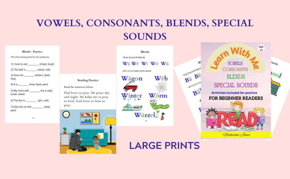 Learn with Me Vowels, Consonants, Blends, Special Sounds: Activities ...
