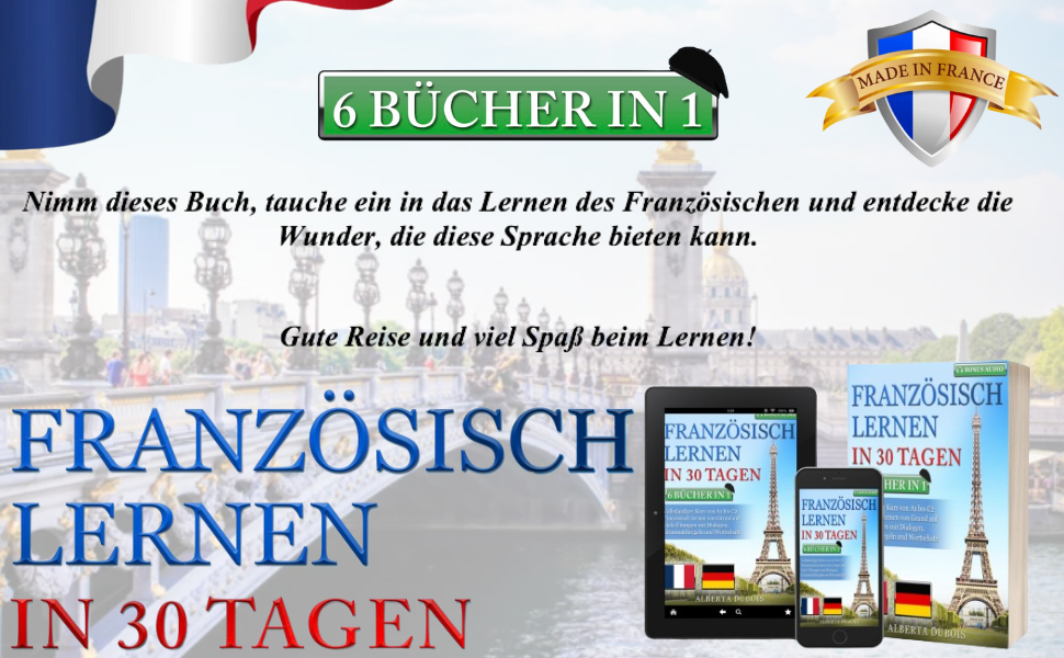 FRANZÖSISCH LERNEN IN 30 TAGEN: 6 BÜCHER IN 1: Vollständiger Kurs von A1 bis C2 Französisch ...