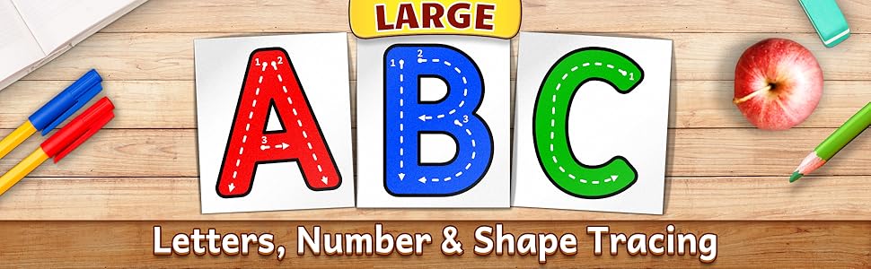 Large ABC Letters, Number & Shape Tracing: Jumbo Tracing Book For ...