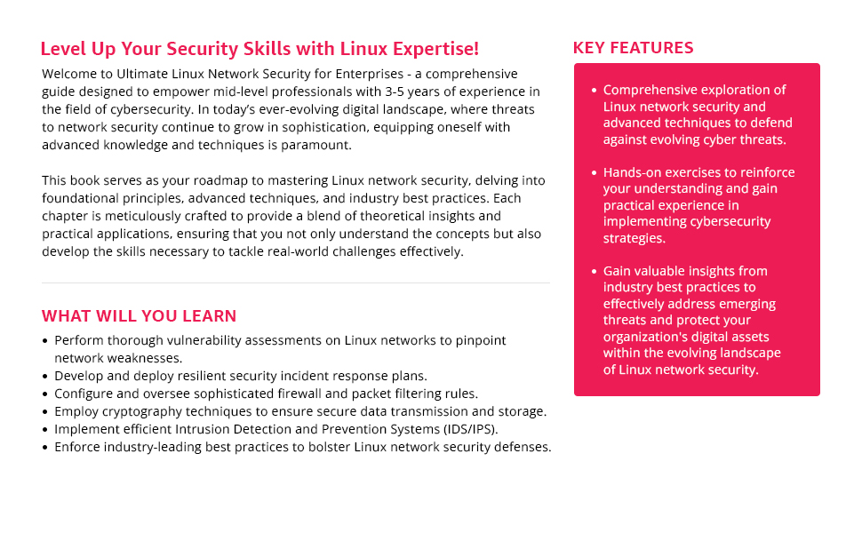 Ultimate Linux Network Security For Enterprises Master Effective And Advanced Cybersecurity