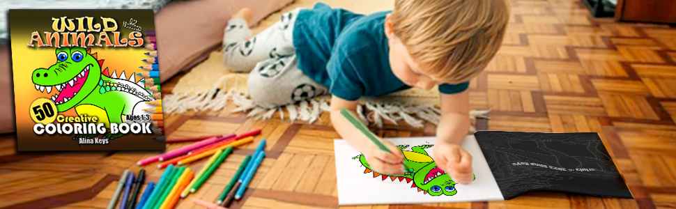 WILD ANIMALS Coloring Book for Toddlers: For Kids Ages 1-3 | 50 Simple ...