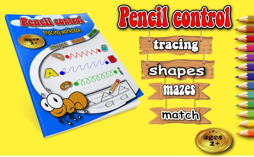 Pencil Control Tracing Workbook for Kids: with Lines, Shapes, Letters ...