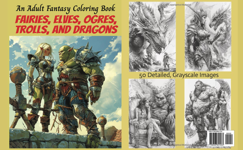 Amazon.com: Fairies, Elves, Ogres, Trolls, and Dragons An Adult Fantasy Coloring Book: Fantasy ...