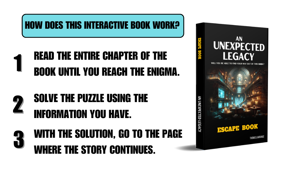 AN UNEXPECTED LEGACY ESCAPE BOOK: Escape Room for adults with interactive riddles and puzzles ...