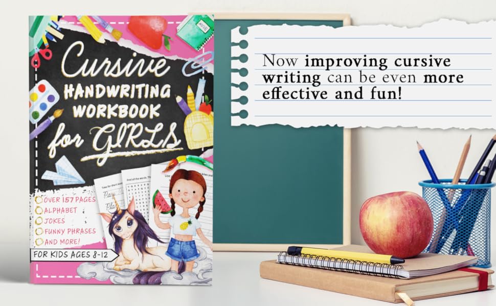 Cursive Handwriting Workbook for Kids Ages 8-12 with Jokes & Riddles ...