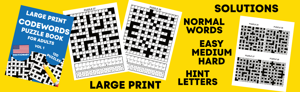 Amazon.com: Codewords Puzzle Book for Adults (Vol 1): Large Print Codeword Puzzles for Adults ...