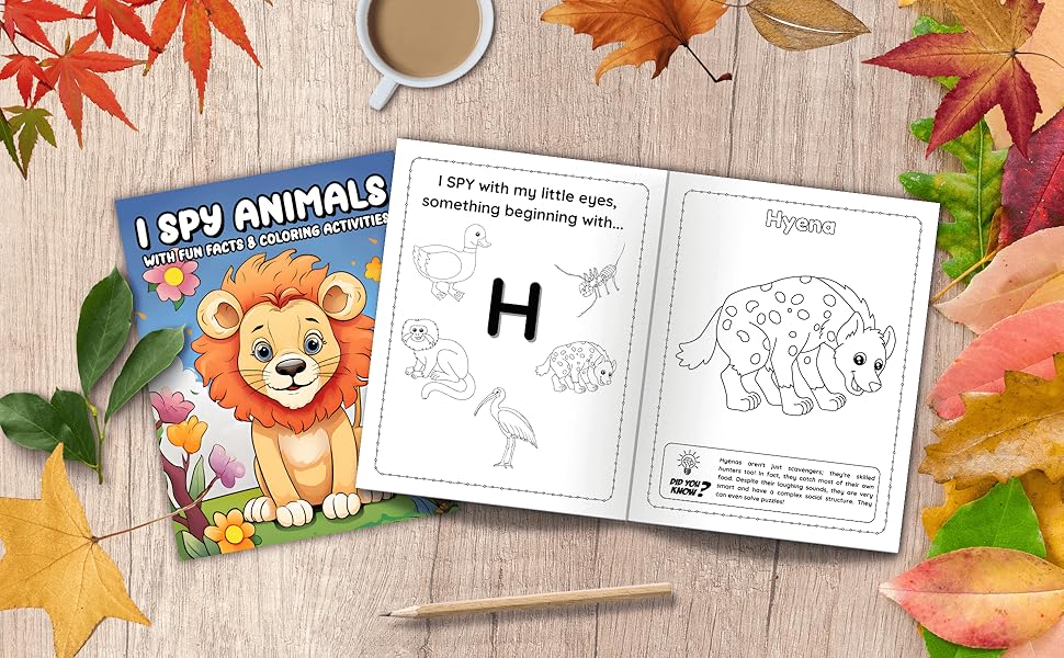 I Spy Animals: A Fun Guessing Game With Fun Facts & Coloring Activity ...
