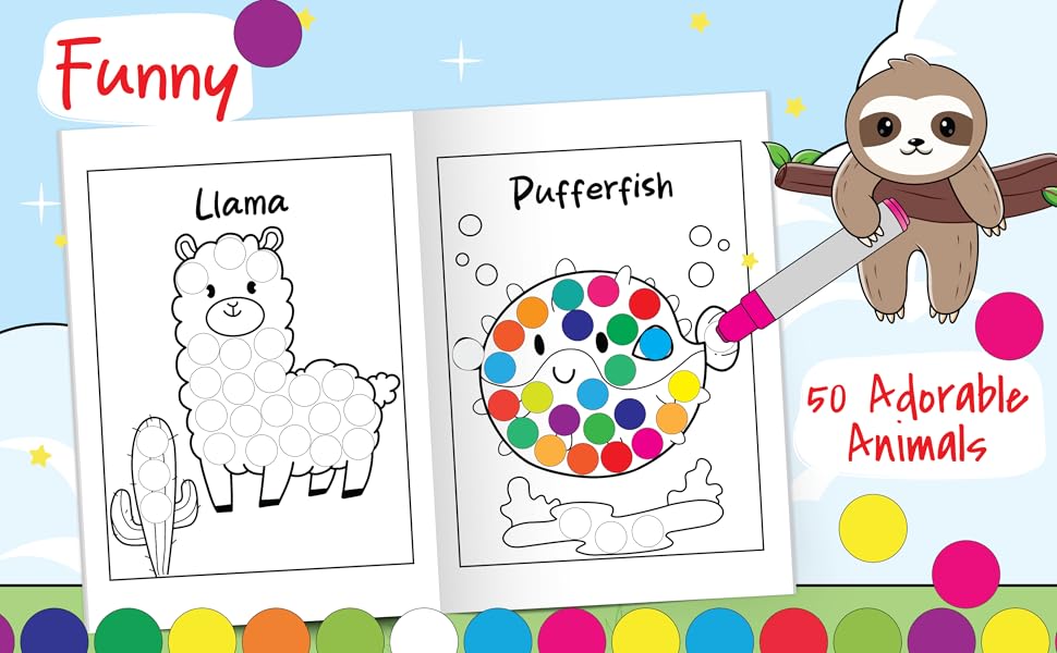 Dot Markers Activity Book Animals: Easy Guided | Art Paint Daubers ...