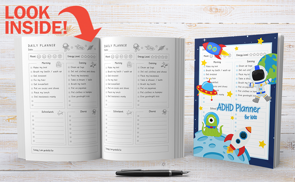 ADHD Planner for Kids: ADHD Daily Planner for Kids with Checklist ...