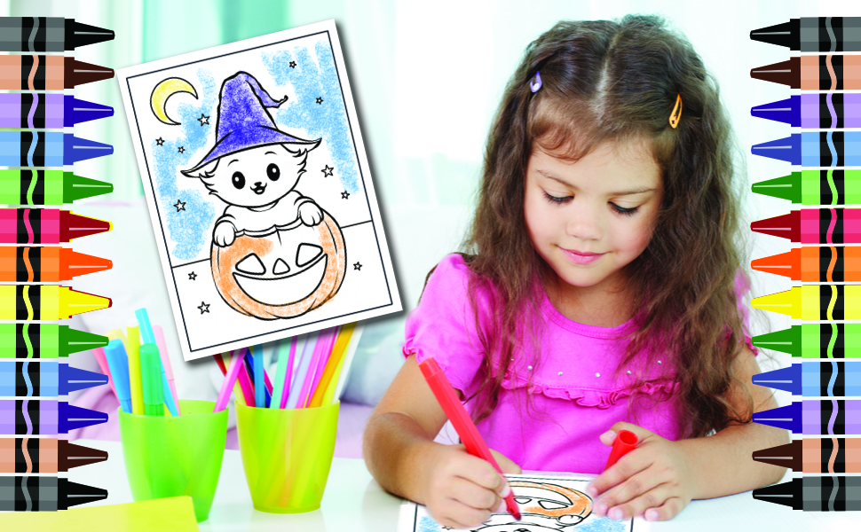 Halloween Coloring Book: For Kids Ages 2-4 | 50 Big, Simple and Fun ...