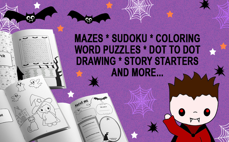Halloween Activity Book for Kids Ages 7-12: Creative, Spooky & Fun Kids ...