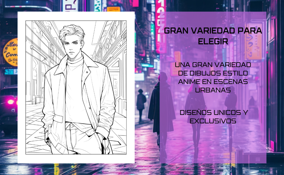 Libro para Colorear Anime: Urban Edition: Serie de Libros para Colorear ...