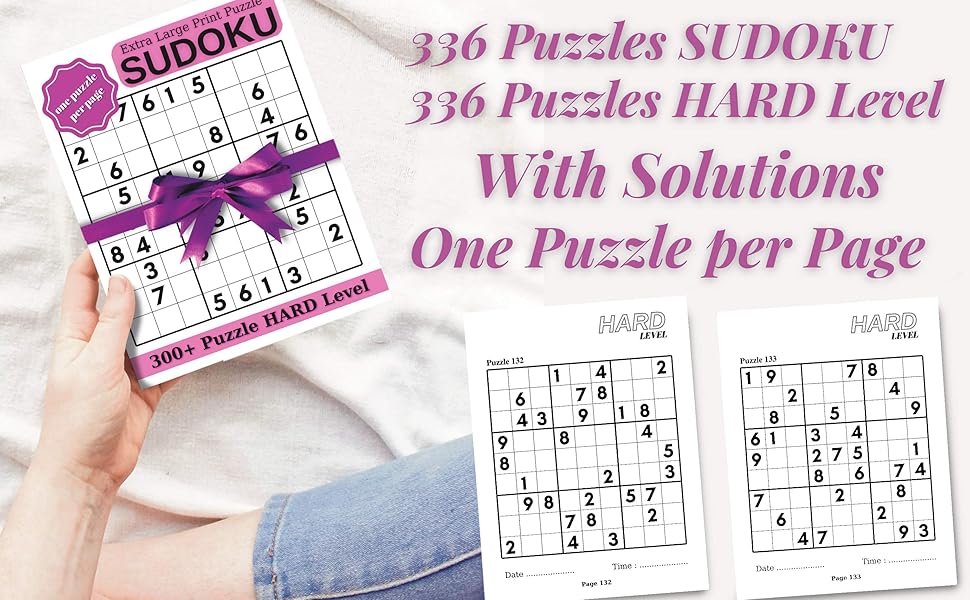 Extra Large Print Sudoku Puzzle Book for Adults: 300+ Hard Level Puzzles for Adults, Seniors ...