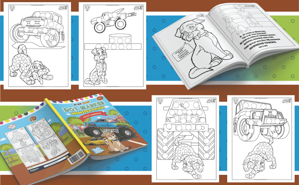 My Dog Champ Monster Truck Dot Marker Coloring Activity Workbook ...