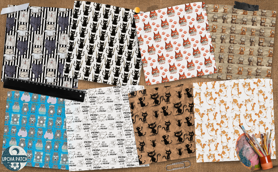 funny cats scrapbook paper, 8.5x8.5, 10 Designs, 20 Double-Sided Sheets ...