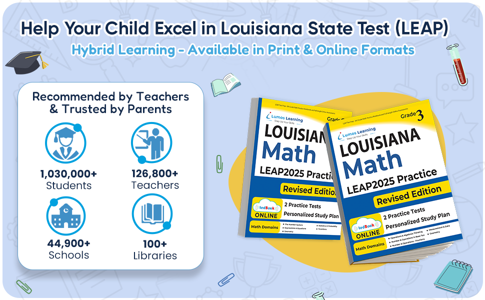 LEAP Test Prep: 4th Grade Math Practice Workbook and Full-length Online ...