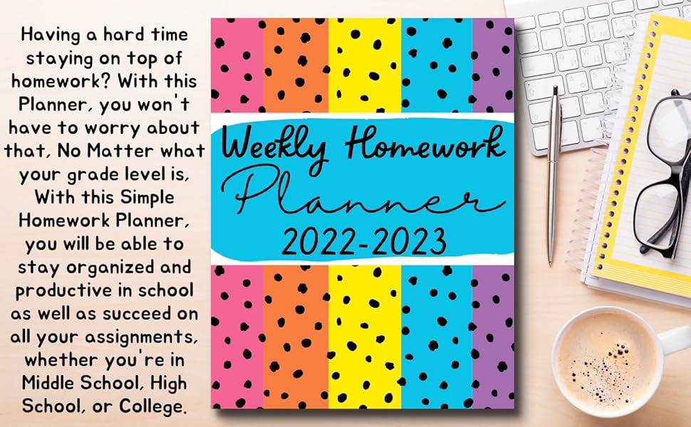 Weekly Homework Planner 2022-2023: Simple Weekly Homework Tracker For ...