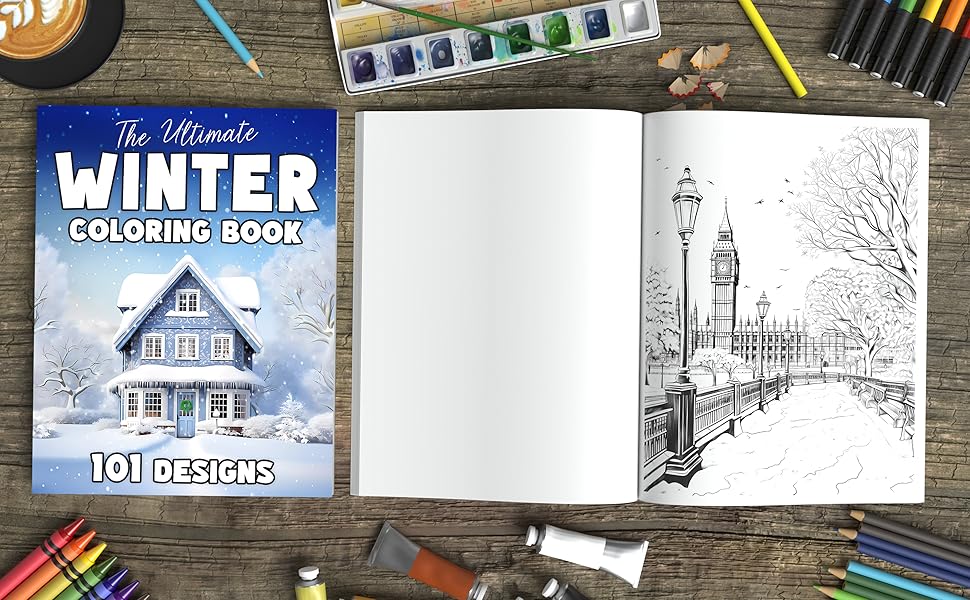 The Ultimate Winter Coloring Book: 101 Winter Scenes for Adults and ...